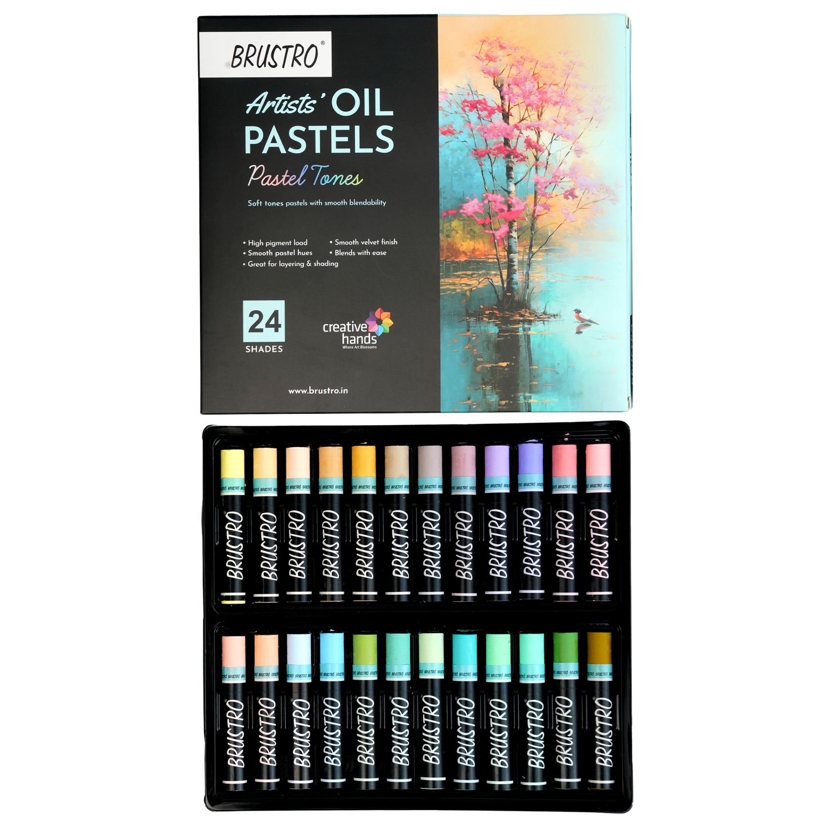 BRUSTRO Artist Oil pastel set of 24 (Pastel Tones) – BrustroShop