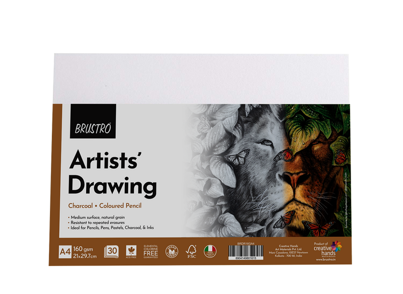 BRUSTRO Artist's Drawing Papers | 160 GSM, A4, Pack of 30 Sheets | Ide ...