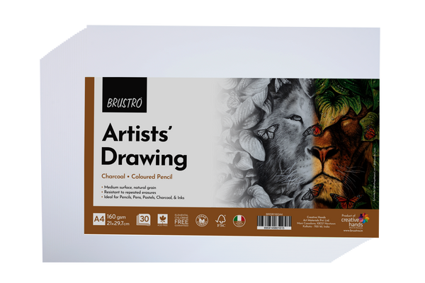 Brustro Artists Drawing Paper 160 GSM A4 Size, Pack of 30 Sheets ...