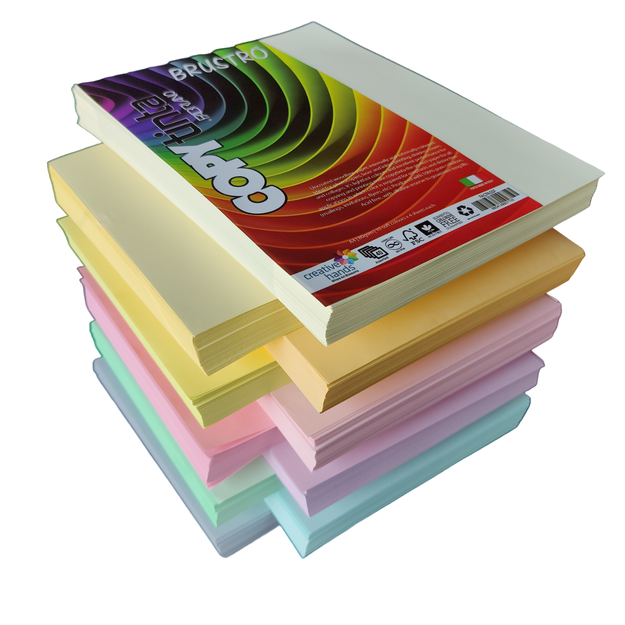BRUSTRO Copytinta Multicolored Craft Paper Soft Shade A4 Size 80 G BRUSTRO Copytinta Multicolored Craft Paper Soft Shade A4 Size 80 G