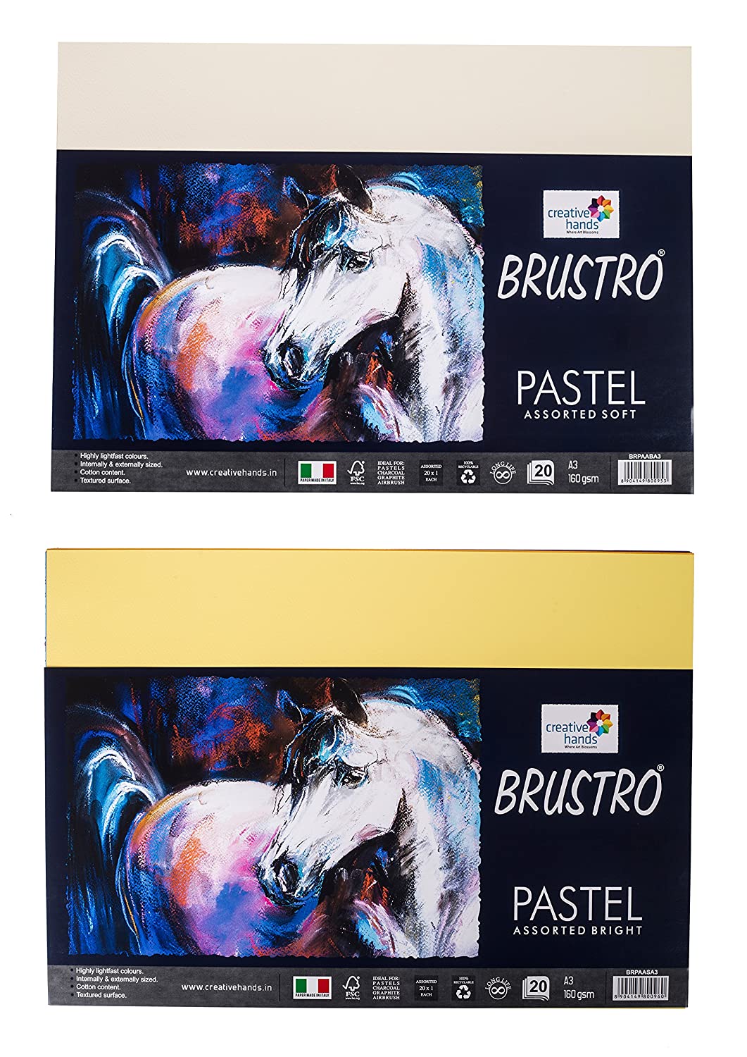 Brustro Artists Pastel Papers | 160 GSM, A4, Bright & Soft Shades of 4 ...