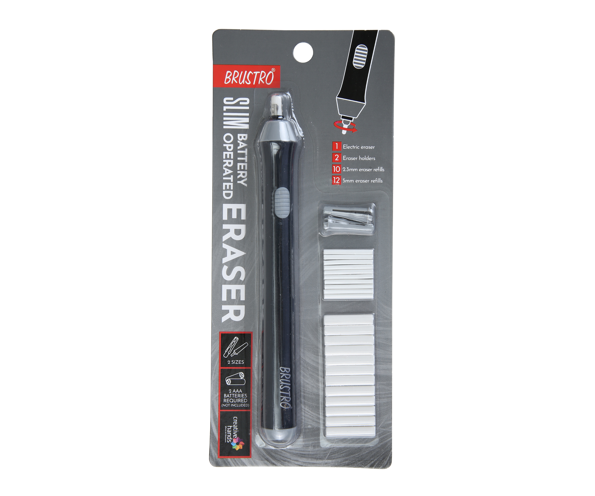 BRUSTRO Automatic Eraser | 2.3mm, 5mm| 22 Refills, 2 Eraser Holders ...